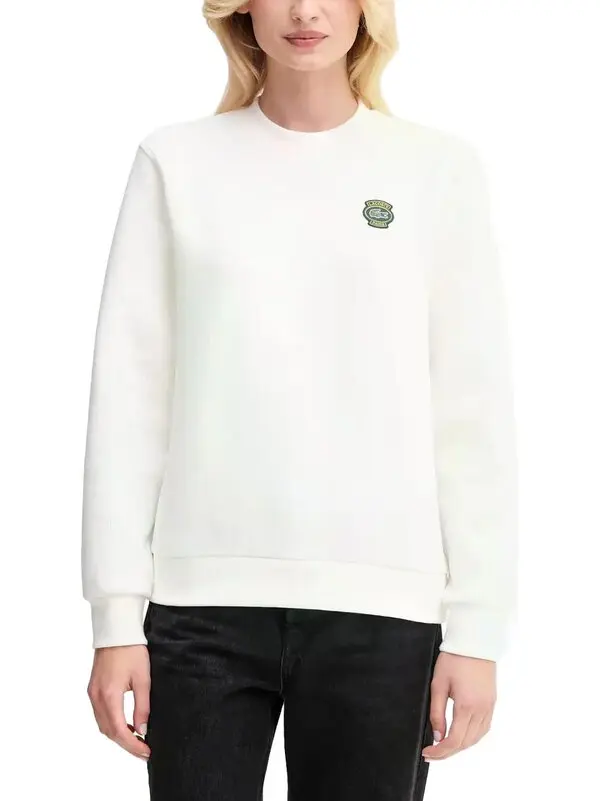 Lacoste Logo-patch Crewneck Sweatshirt - White