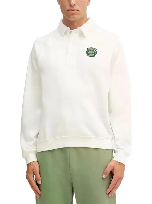 Lacoste Button Logo Sweatshirt - White