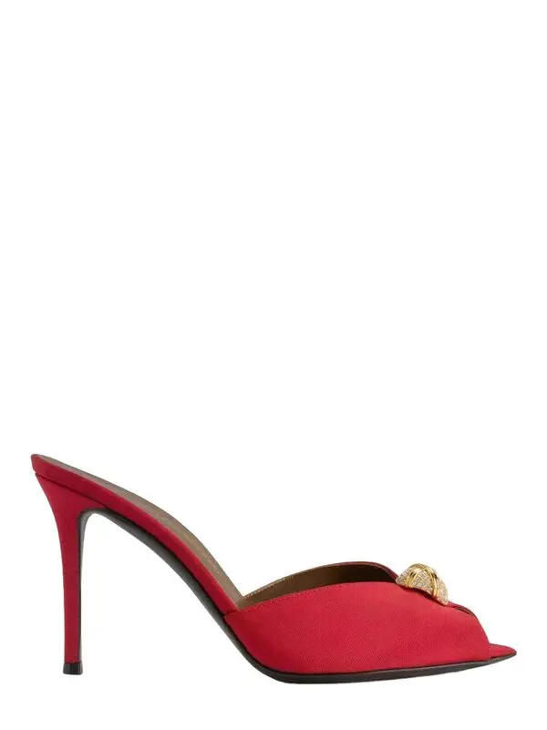 GIUSEPPE ZANOTTI Intriigo Cocktail 90 Geometric Brooches Sandals - Red