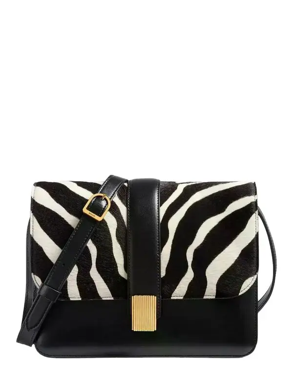 Khaite Blake Zebra-print Cross Body Bag - Black