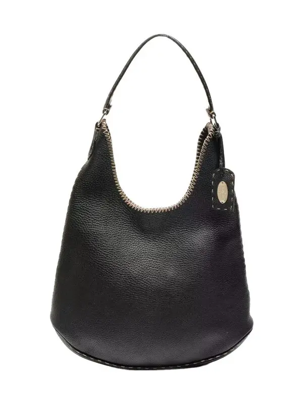 Fendi 2000s Selleria Leather Shoulder Bag - Black