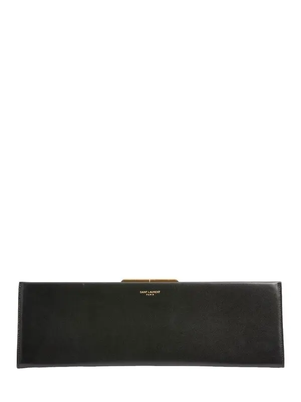 Saint Laurent Leather Clutch - Noir
