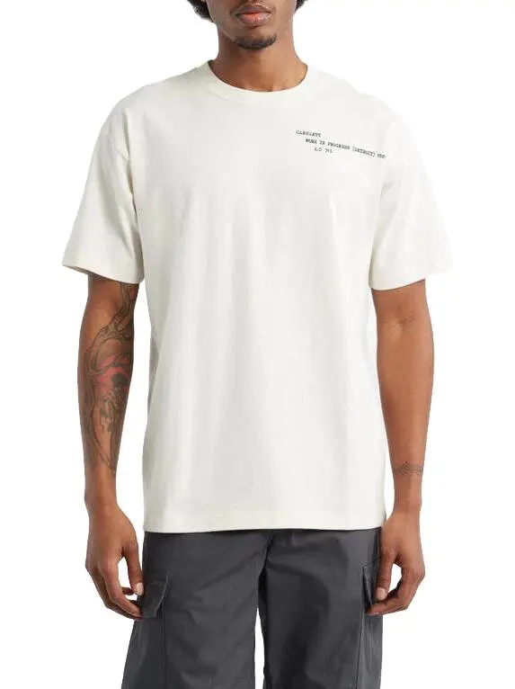Carhartt Work In Progress Punched Organic Cotton Graphic T-shirt - Wax