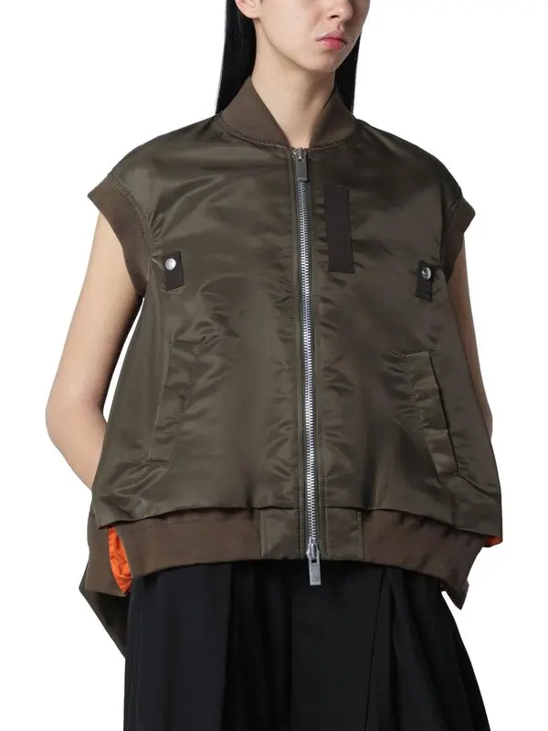 Sacai Nylon Vest - Green