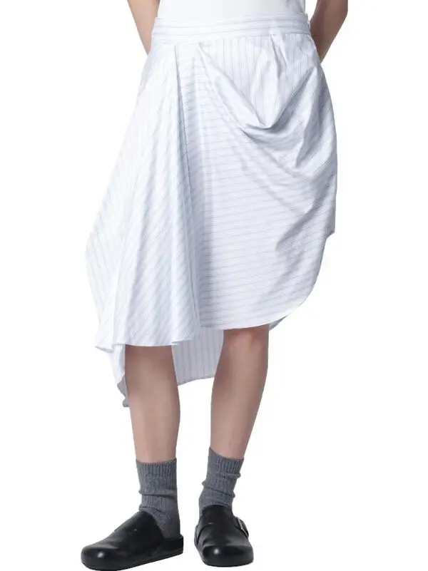 JW Anderson Striped Draped Asymmetric Skirt - White