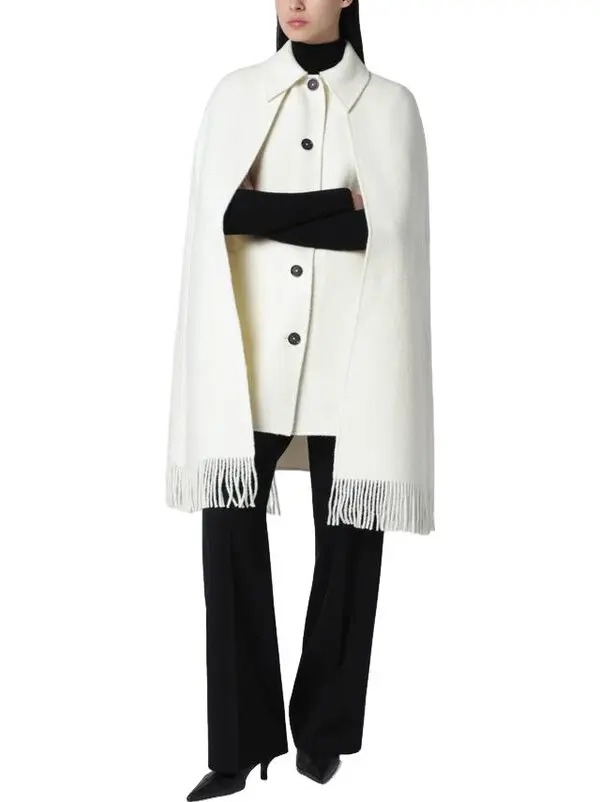 TOTEME Cape Jacket With Fringes - White