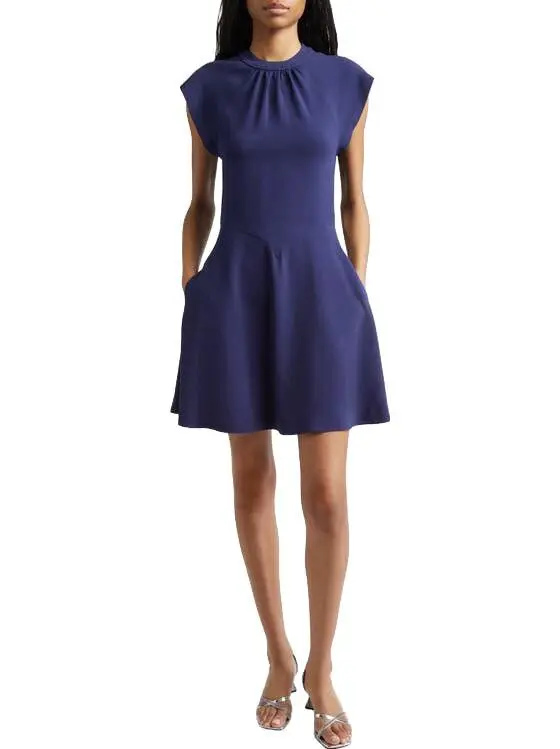 Stella McCartney Gathered Cap-sleeve Dress - Indigo