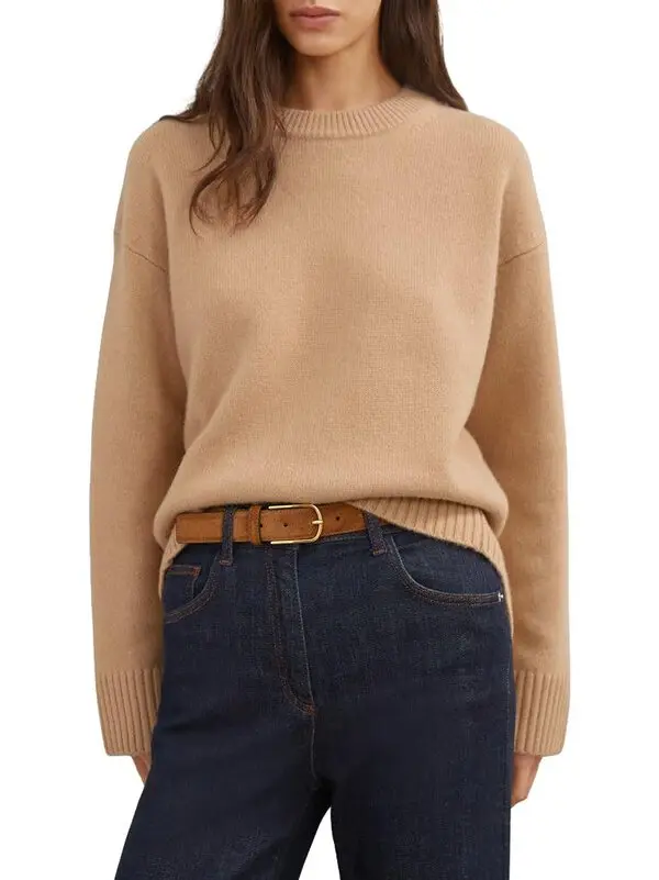 REISS Ella Wool & Cashmere Sweater - Camel