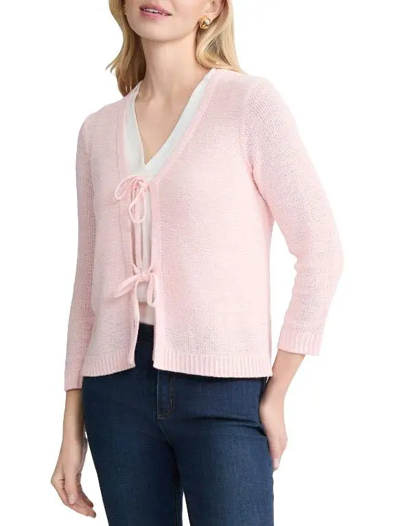 Jones New York Tie-front Cardigan - Petal Pink