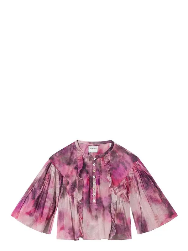 MARANT ETOILE Veelia Cloud Print Top - Pink