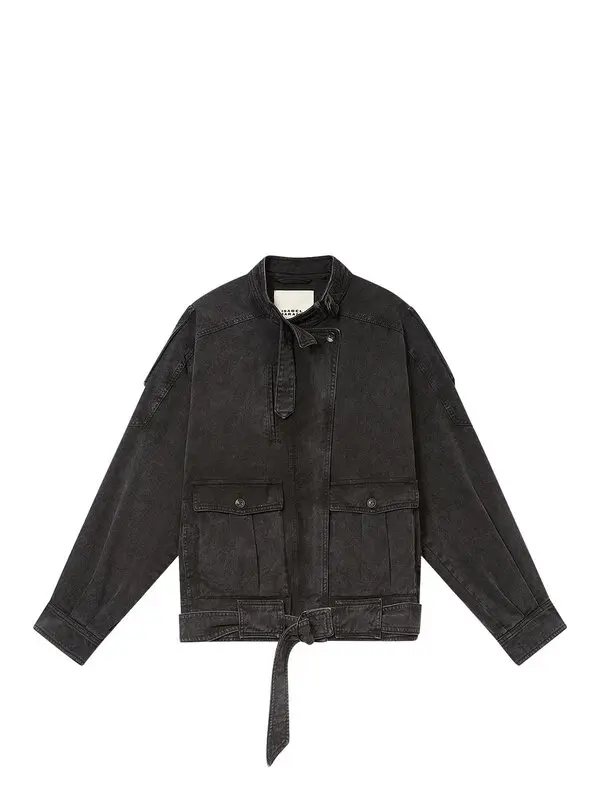 Isabel Marant Isalya Cotton Canvas Denim Jacket - Black