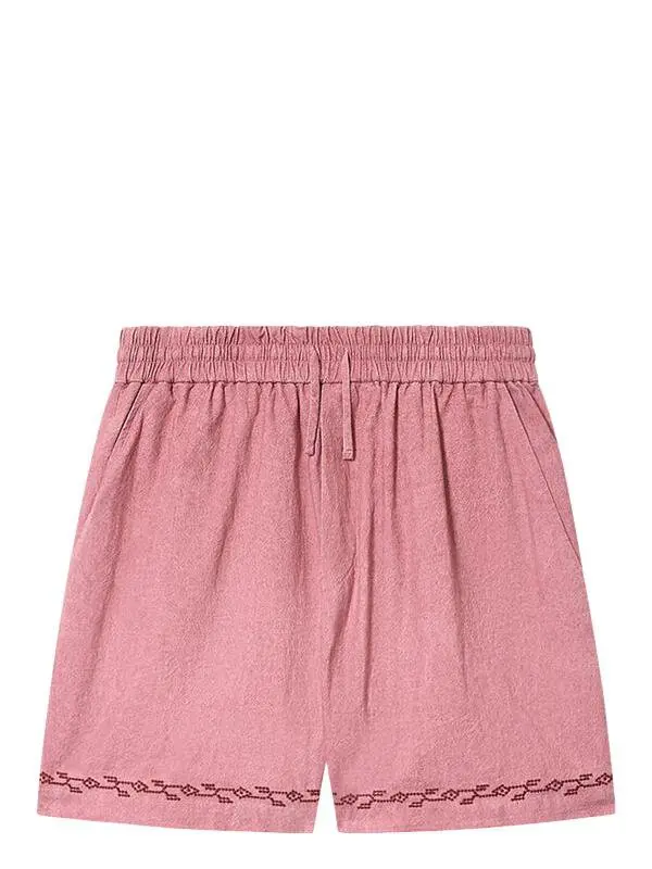 Isabel Marant Zilan Embroidered Cotton Gauze Shorts - Pink