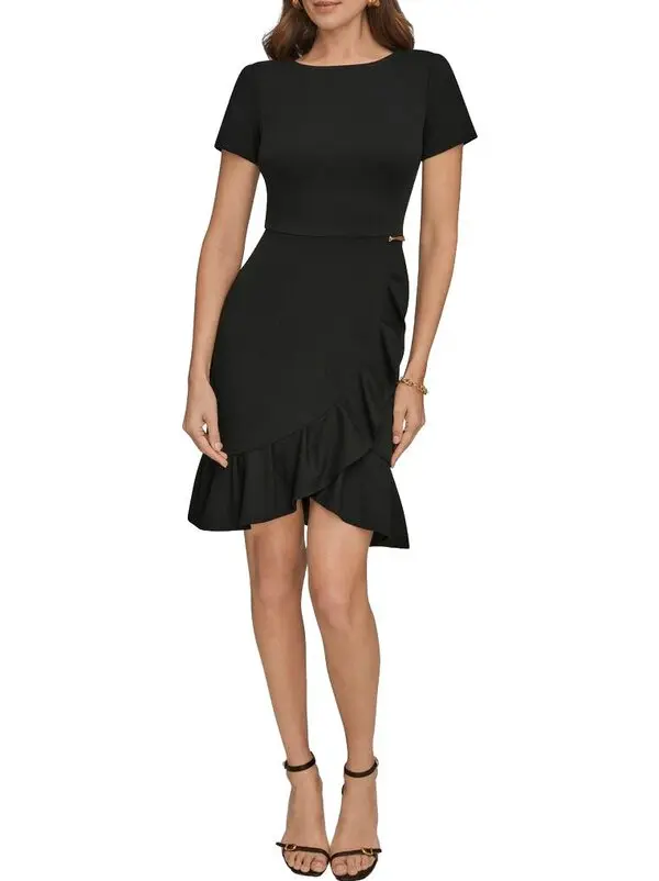 Donna Karan New York Ruffle Detail Dress - Black