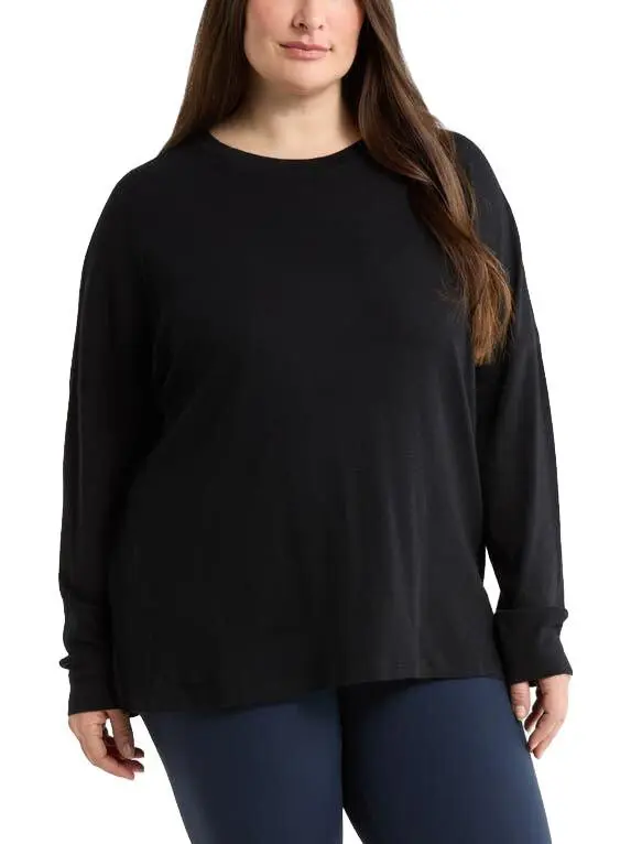 Zella Ease Up Rib Oversize T-shirt - Black