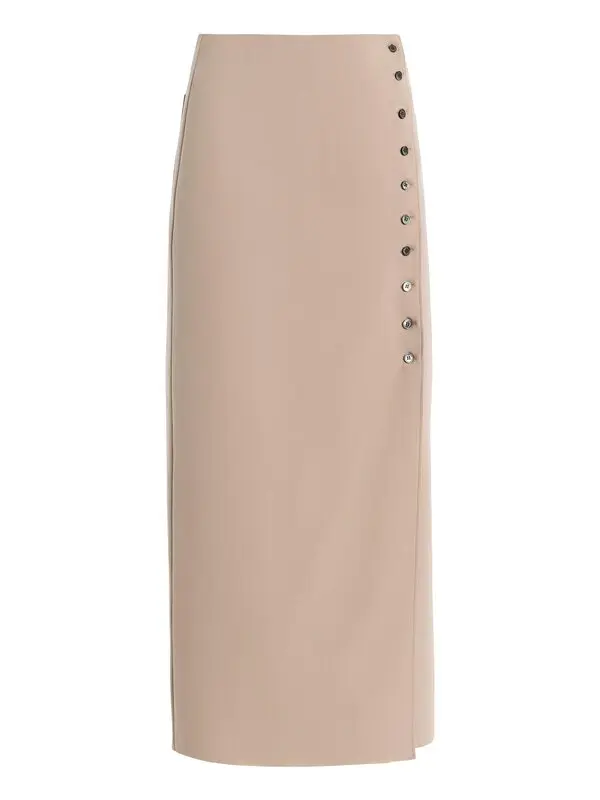BIRROT Button Wrapped Skirt - Neutral