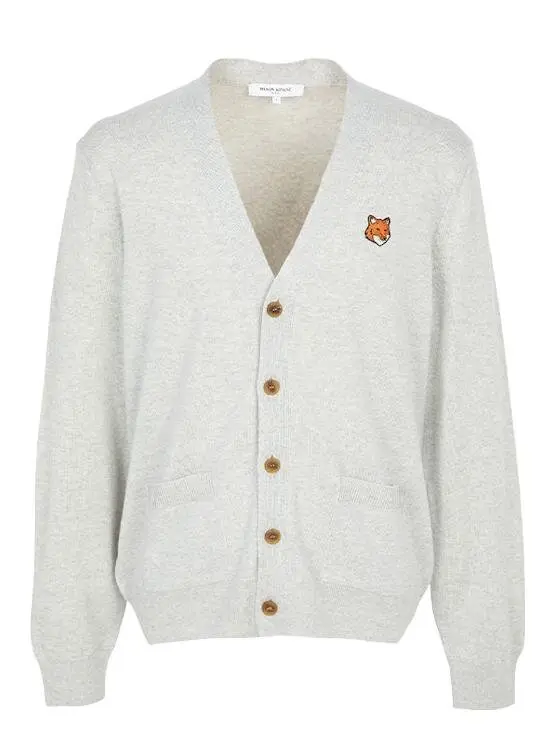 Maison Kitsuné Fox Head Cardigan - Gray