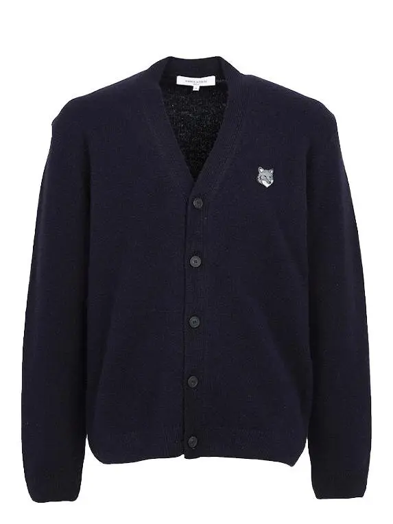 Maison Kitsuné Fox Head Cardigan - Navy Blue