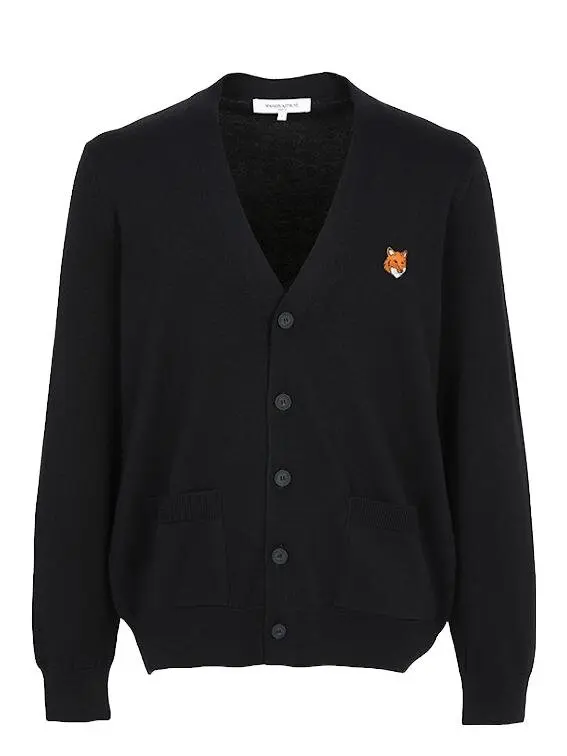 Maison Kitsuné Fox Head Cardigan - Black