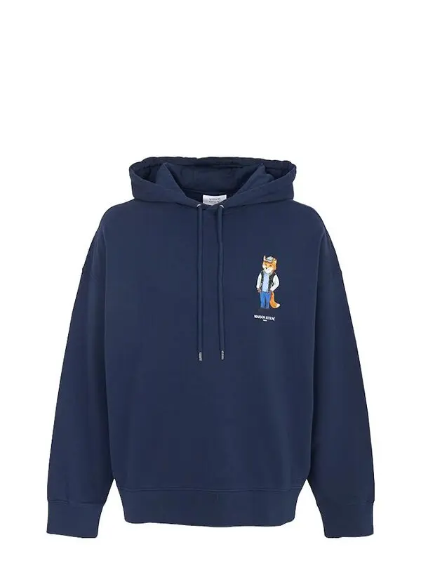Maison Kitsuné Dressed Fox Hooded Sweatshirt - Navy Blue