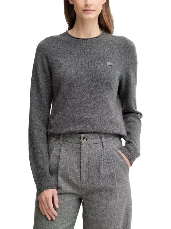Lacoste 3d Knitted Logo Sweater - Grey