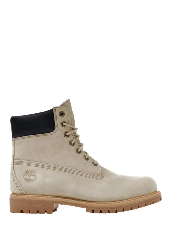 Timberland 6" Premium Waterproof Boots - Light Beige Suede/dark Blue
