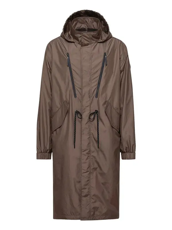 Moncler Aliso Hooded Rain Coat - Brown