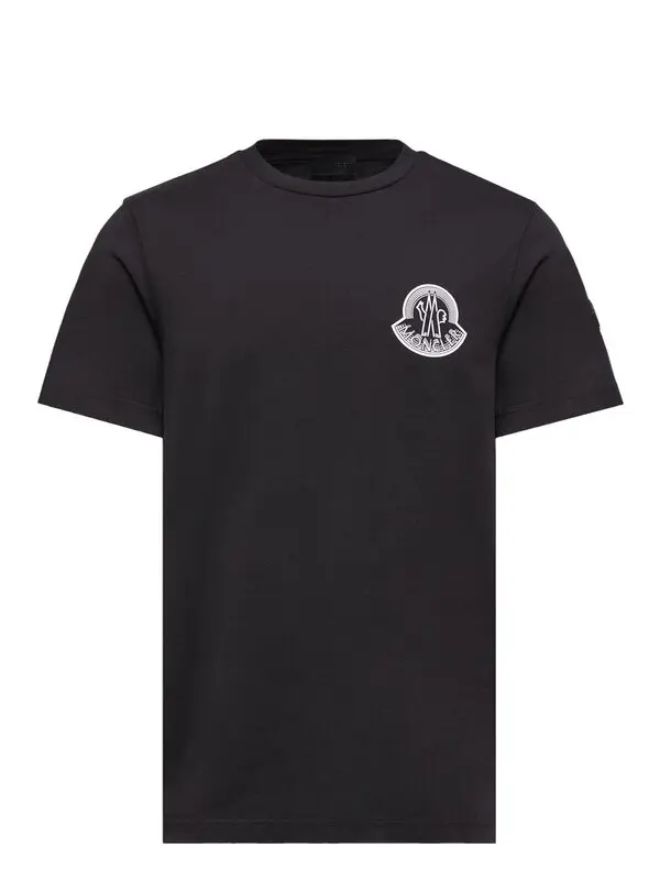 Moncler Logo Cotton Jersey T-shirt - Black