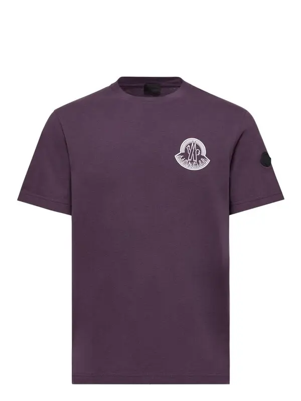 Moncler Logo Cotton Jersey T-shirt - Purple
