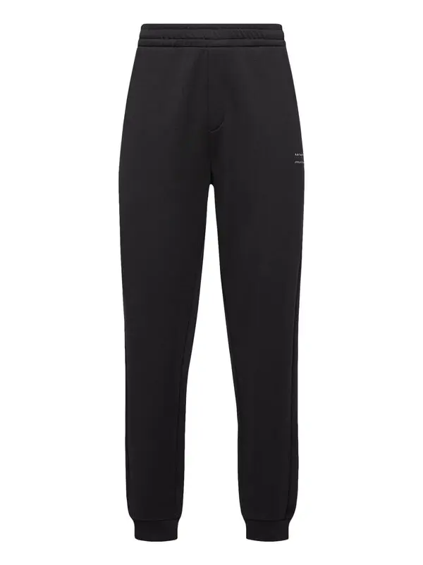 Moncler Logo Cotton Fleece Sweatpants - Black
