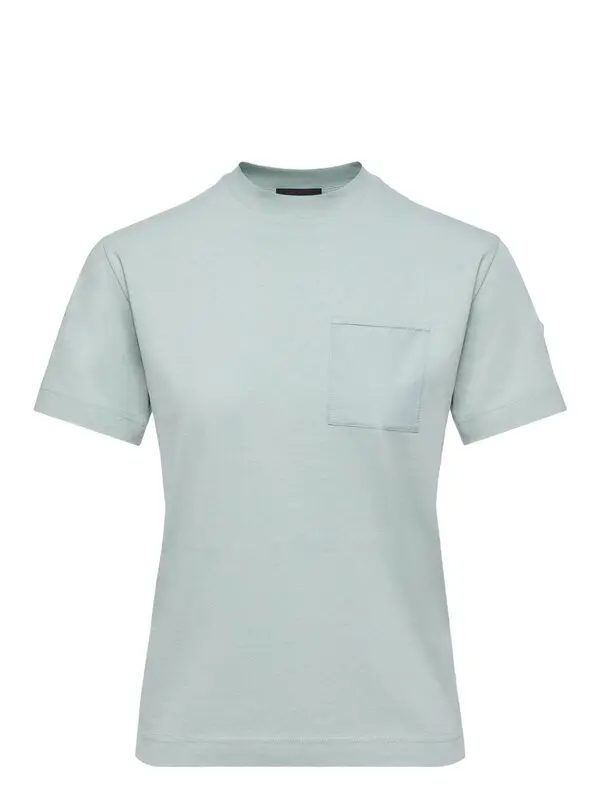 Moncler Cotton Jersey T-shirt With Pleated Pocket - Green