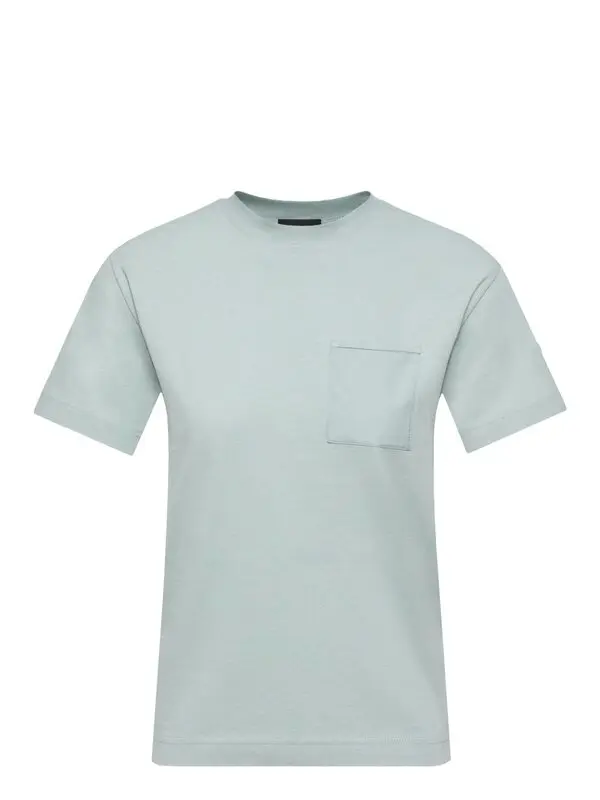 Moncler Cotton Jersey T-shirt With Pleated Pocket - Green