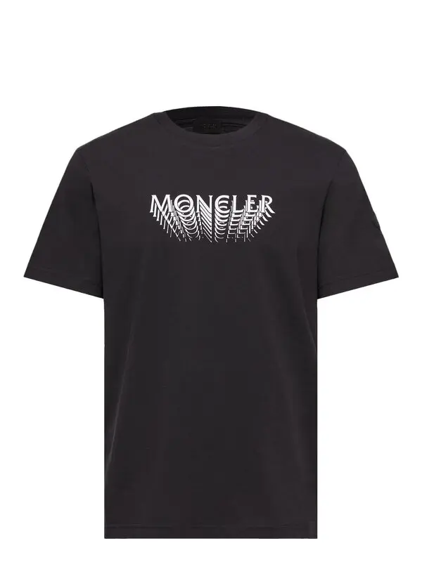 Moncler Logo Cotton Jersey T-shirt - Black