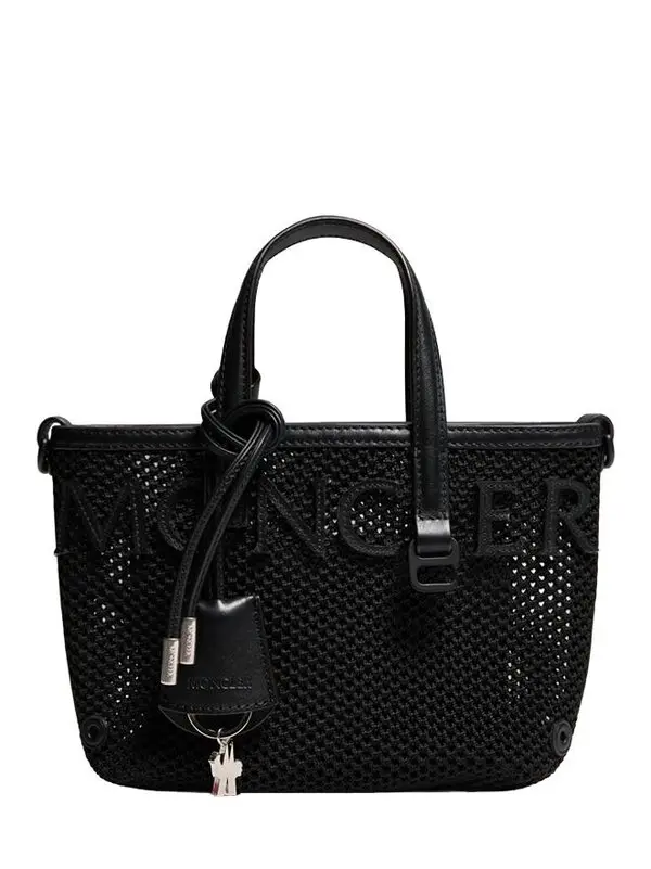 Moncler Mesh And Leather Tote Bag - Black