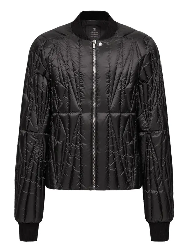MONCLER + RICK OWENS Geocamo Flight Down Bomber Jacket - Black