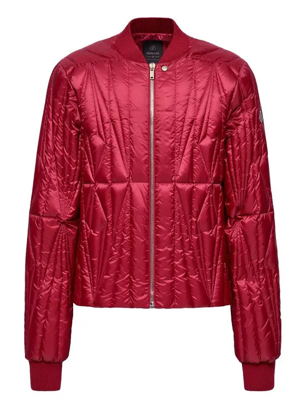MONCLER + RICK OWENS Geocamo Flight Down Bomber Jacket - Red