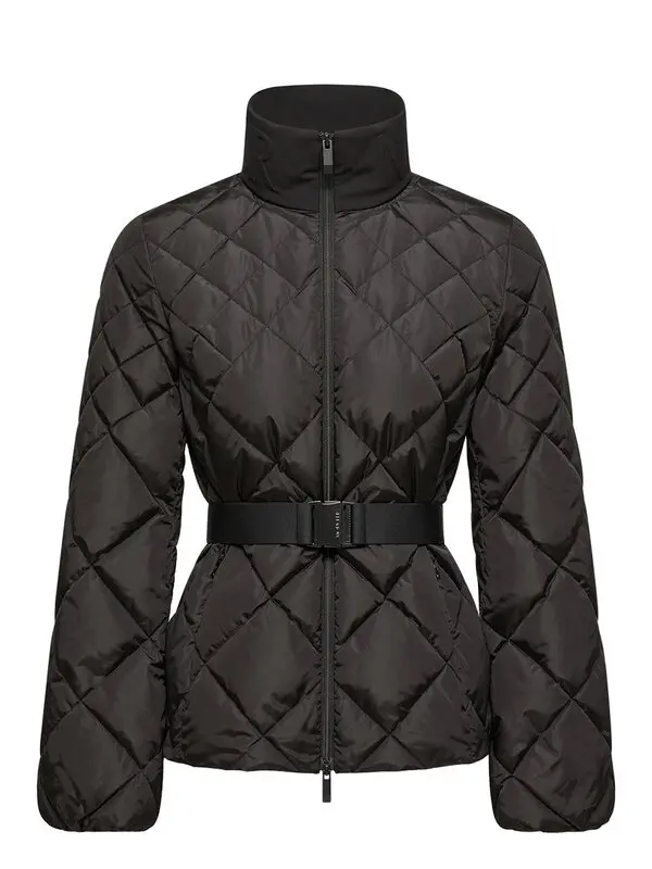 Moncler Balsamine Geometric-quilted Short Down Jacket - Black