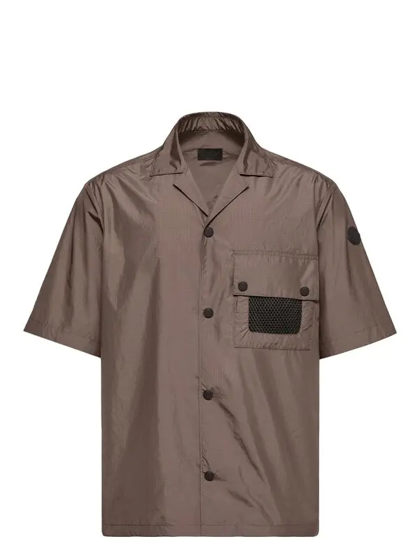Moncler Logo Short Sleeve Shirt - Brown