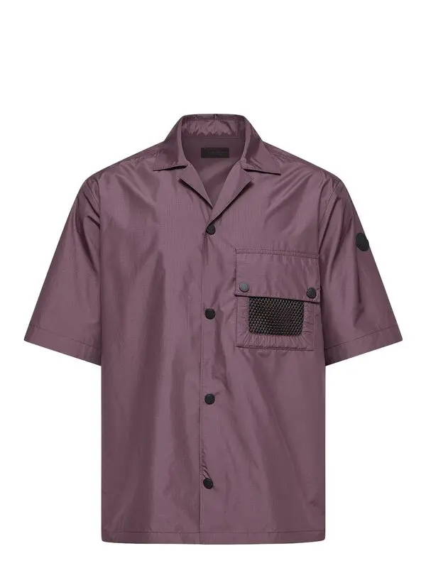 Moncler Logo Short Sleeve Shirt - Purple