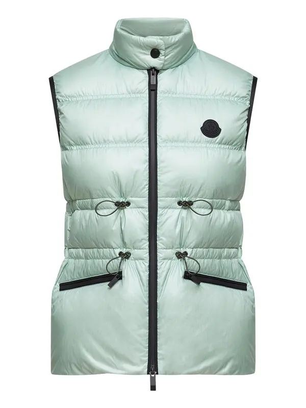 Moncler Pin Down Crinkled Vest - Green
