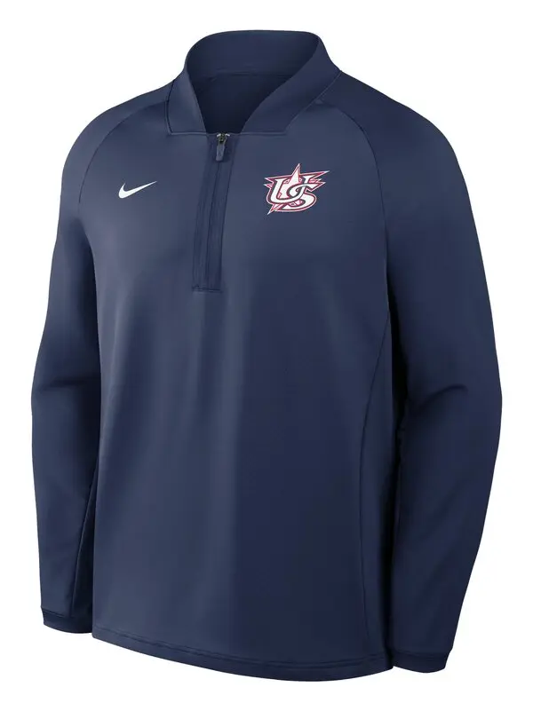 Nike Usa Baseball 2026 World Baseball Classic Dri-fit 1/2-zip Top - Blue