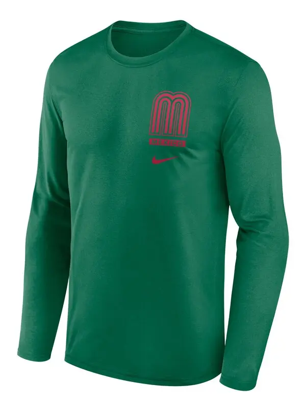 Nike Mexico National Baseball Team 2026 World Baseball Classic 2-hit Legend Dri-fit Long-sleeve T-shirt - Green