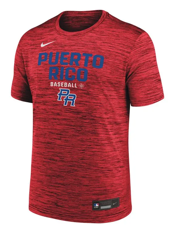 Nike Puerto Rico National Baseball Team 2026 World Baseball Classic Velocity Dri-fit T-shirt - Red