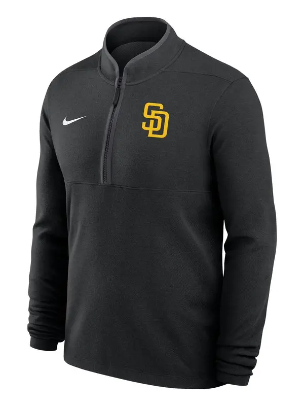 Nike San Diego Padres Victory Dri-fit Mlb 1/2-zip Long-sleeve Top - Black