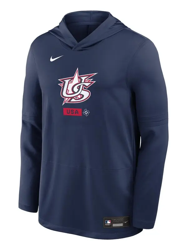 Nike Usa Baseball 2026 World Baseball Classic Dri-fit Long-sleeve Hooded Top - Blue