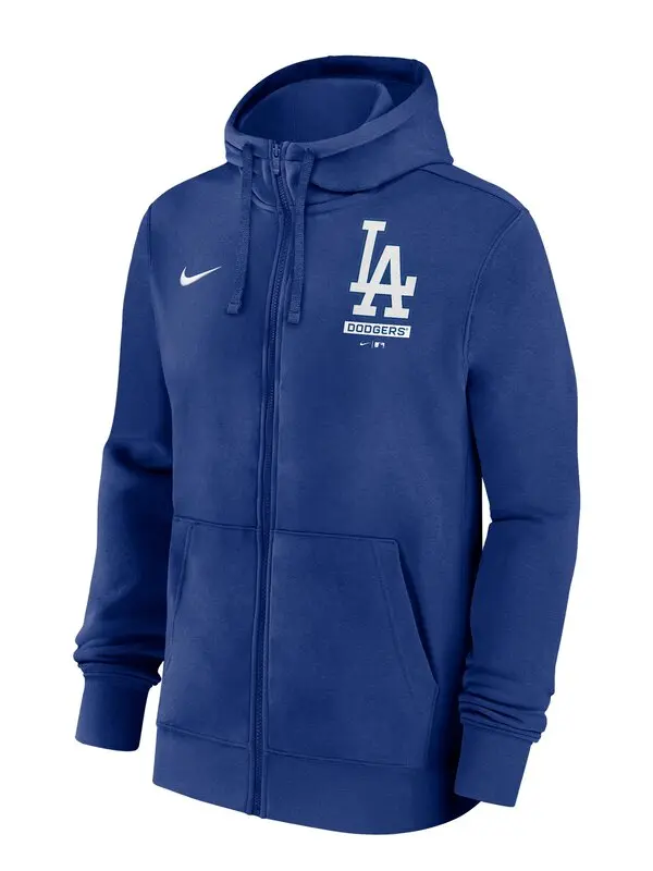 Nike Los Angeles Dodgers Lockup Mlb Full-zip Hoodie - Blue