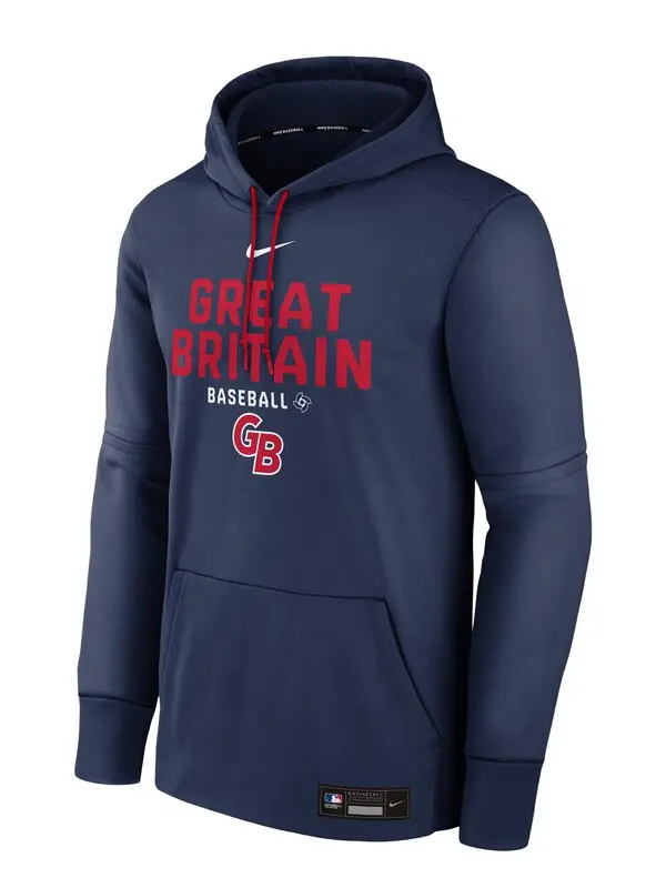 Nike Great Britain National Baseball Team 2026 World Baseball Classic Authentic Collection Therma Pullover Hoodie - Blue