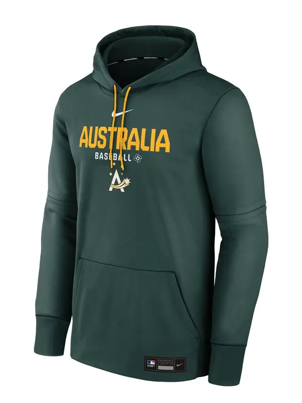 Nike Australia National Baseball Team 2026 World Baseball Classic Authentic Collection Therma Pullover Hoodie - Green
