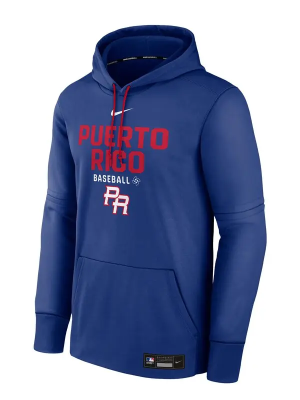 Nike Puerto Rico National Baseball Team 2026 World Baseball Classic Authentic Collection Therma Pullover Hoodie - Blue