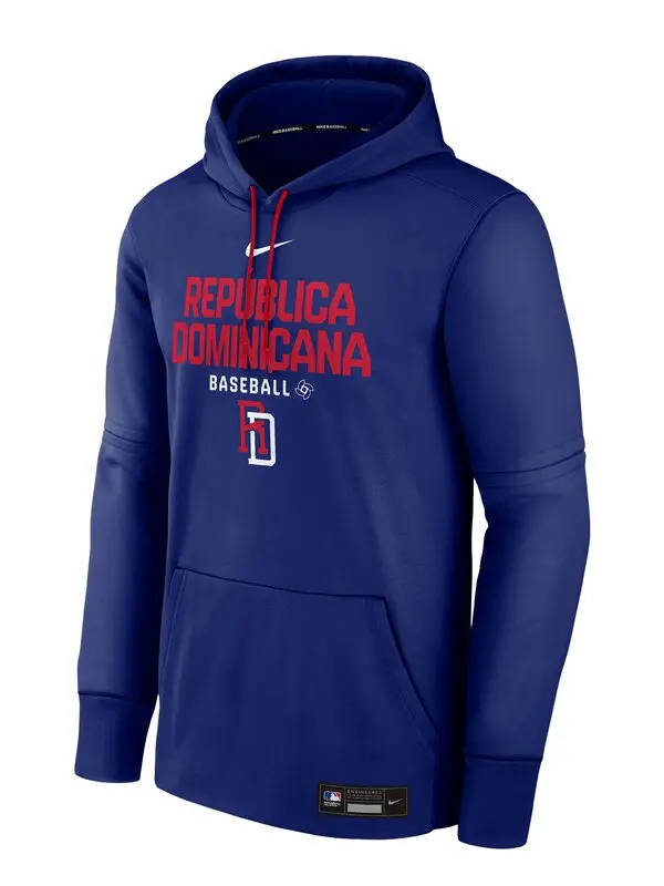 Nike Dominican Republic National Baseball Team 2026 World Baseball Classic Authentic Collection Therma Pullover Hoodie - Blue