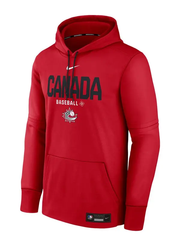 Nike Canada National Baseball Team 2026 World Baseball Classic Authentic Collection Therma Pullover Hoodie - Red